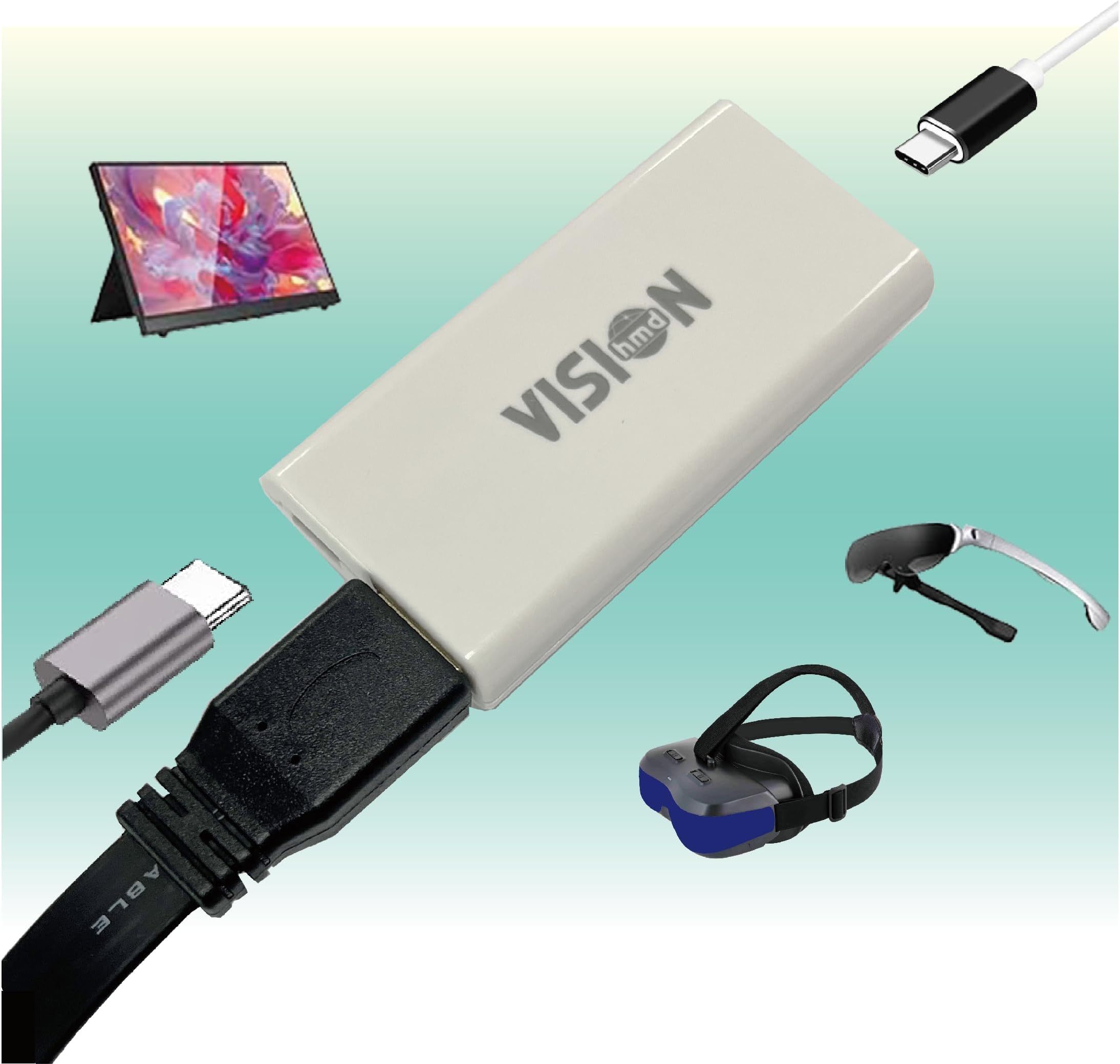 Amazon.com: VISIONHMD HDMI to USB C Adapter (4K@60Hz) for HMD,Portable ...
