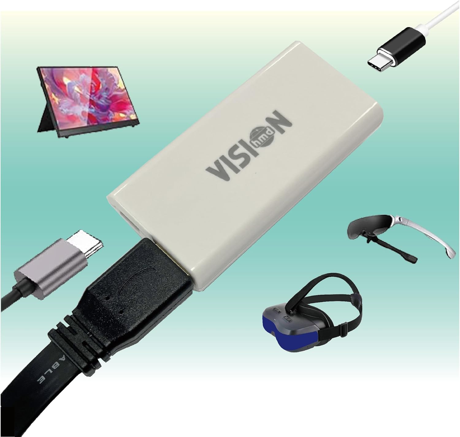 Amazon.com: VISIONHMD HDMI to USB C Adapter (4K@60Hz) Portable Monitor ...