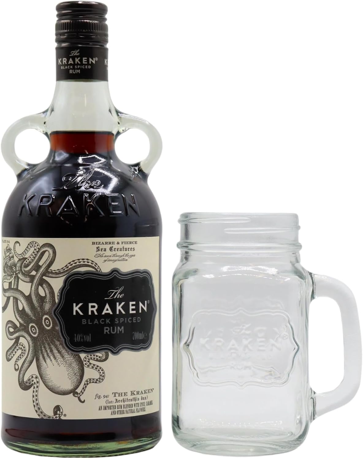 Kraken - Mason Jar & Black Spiced - Rum 70cl 40% ABV : Amazon.co.uk ...