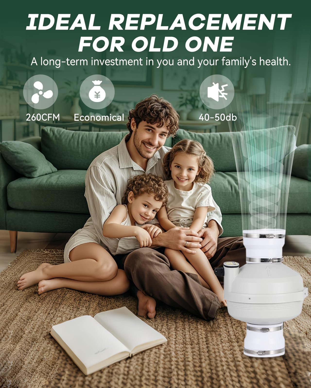 Snapklik.com : Radon Fan 260CFM Radon Mitigation System 4" Electric ...