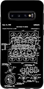 Amazon.co.jp: Galaxy S10 Vintage Engine Block Blueprint Diagram - Men's ...