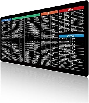 Mouse Pad with Excel Formulas, Mouse Pad with Excel and Word Shortcuts ...