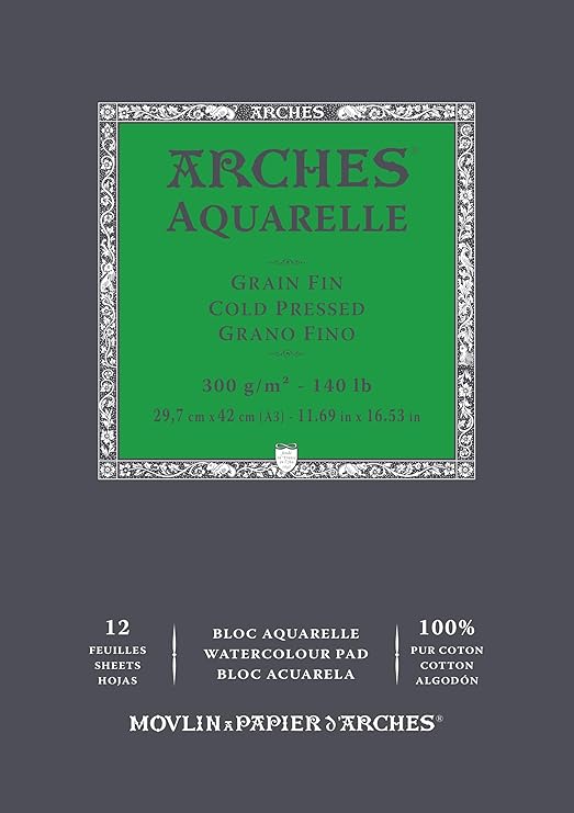 Arches Watercolour Paper Pad 100% Pure Cotton 300gsm : Amazon.com.au: Home