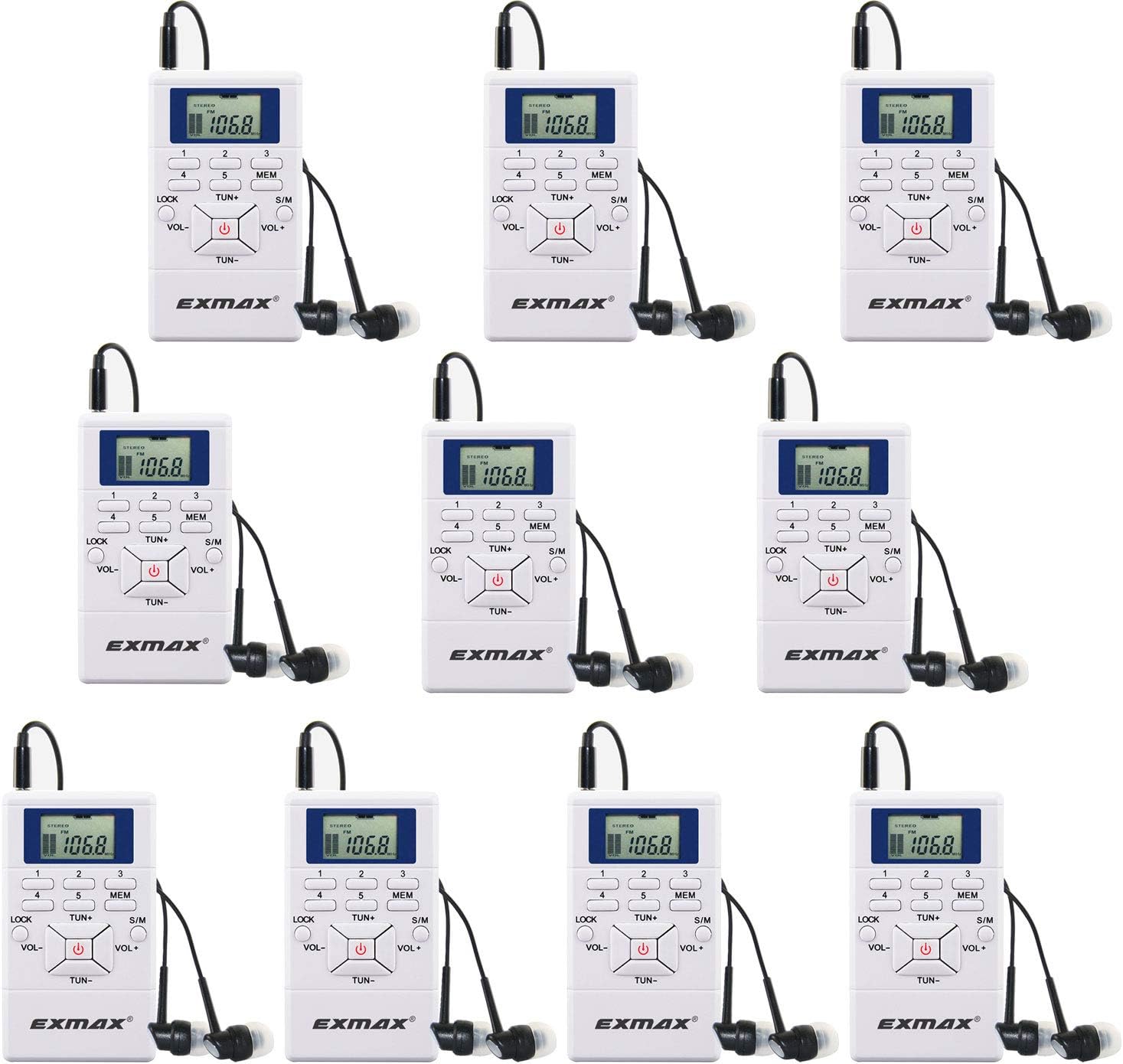 Amazon.com: EXMAX E108 Wireless Portable Pocket DSP FM Stereo Radio ...
