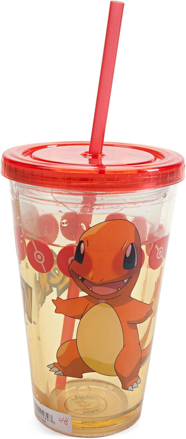 Pokemon Charmander 18oz Carnival Cup w/ Floating Confetti Pokeballs ...