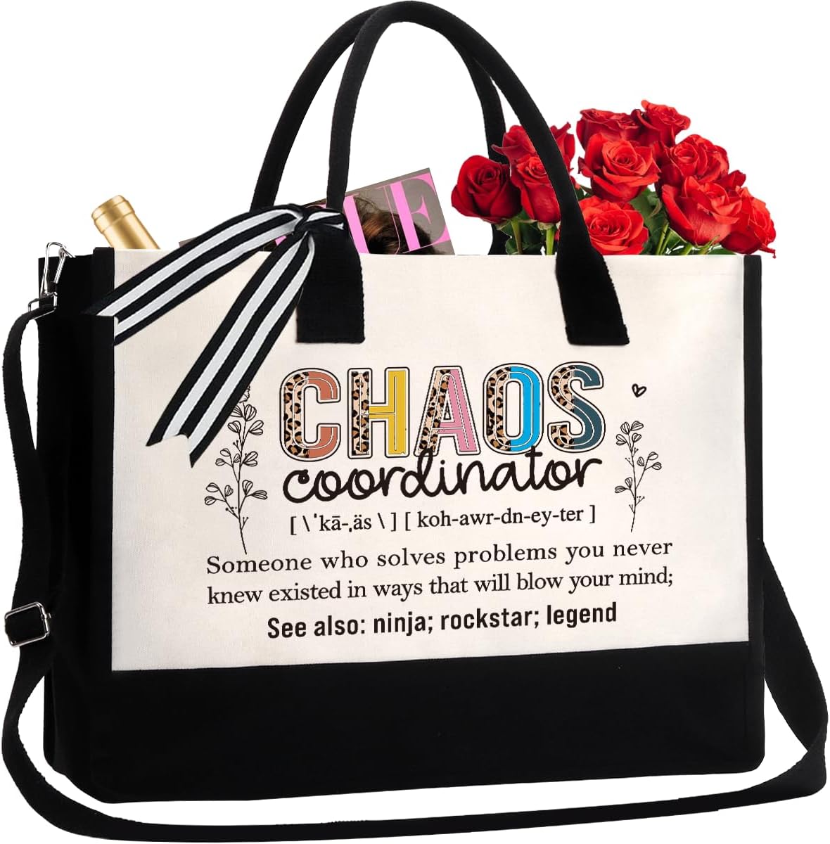Amazon.com: Sweetude Chaos Coordinator Gifts for Women Tote Bag Thank ...
