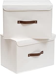 OUTBROS Large Collapsible Storage Box for Clothes, Linen Fabric ...