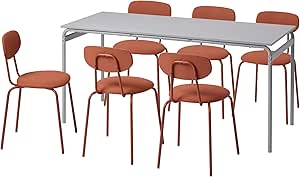 Amazon.com - IKEA ÖSTANÖ/GRÅSALA table and 6 chairs, 160 cm, grey ...
