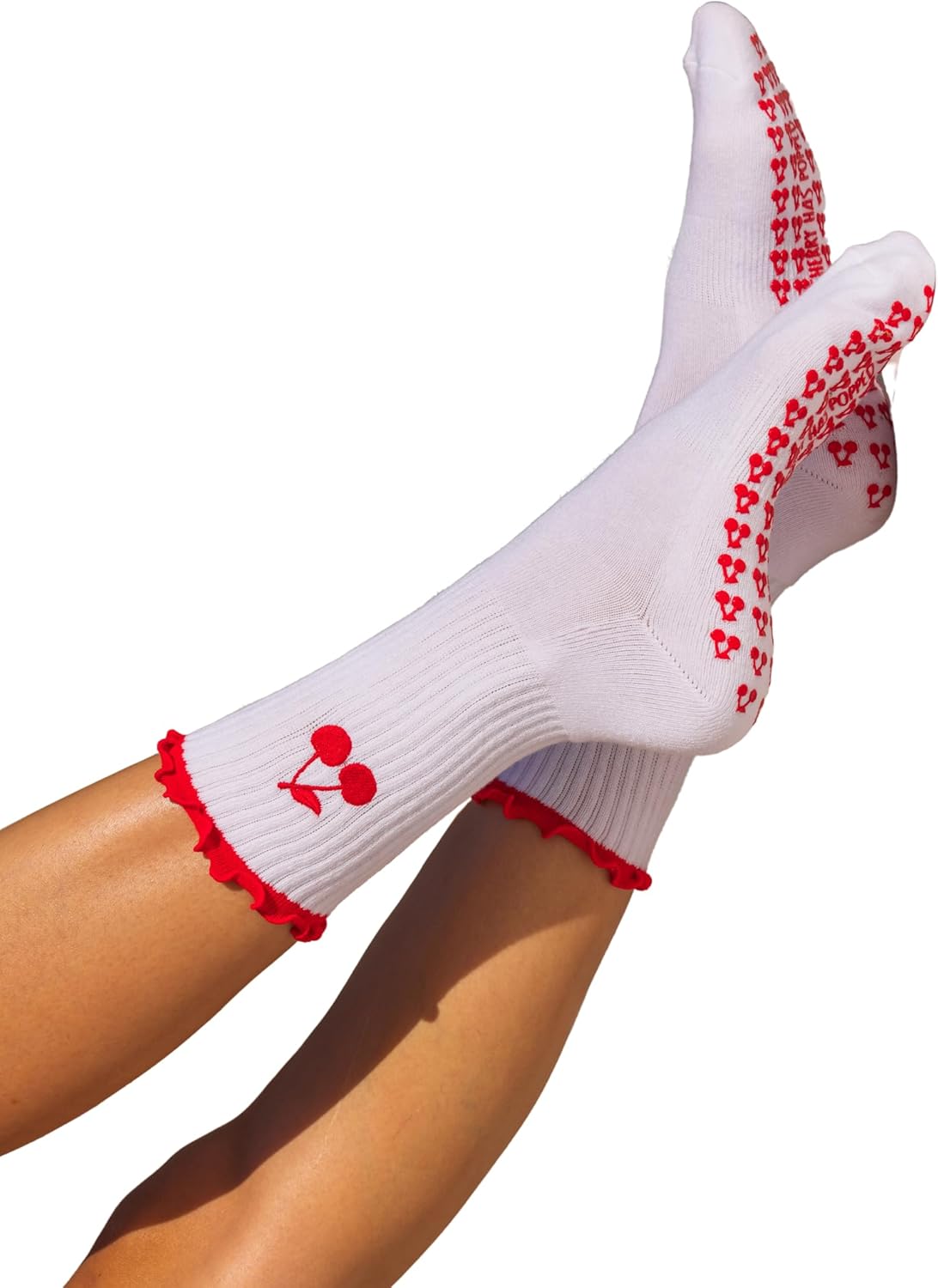 LISAMAREE Popped My Cherry Pilates Grip Socks for Women - Stylish ...