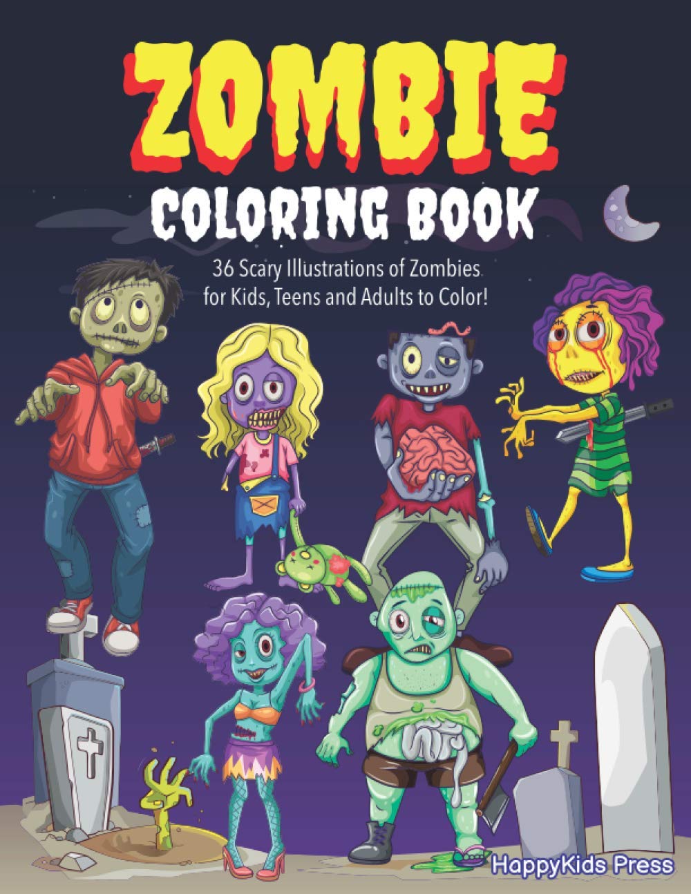 Zombie Coloring Book: Colouring Book for Kids, Teens and Adults, Boys ...