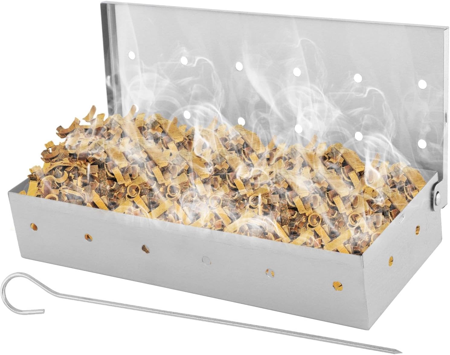 Amazon.com: BBQ Grill Smoker Box, Wood Chip Smoker Box, Grill ...