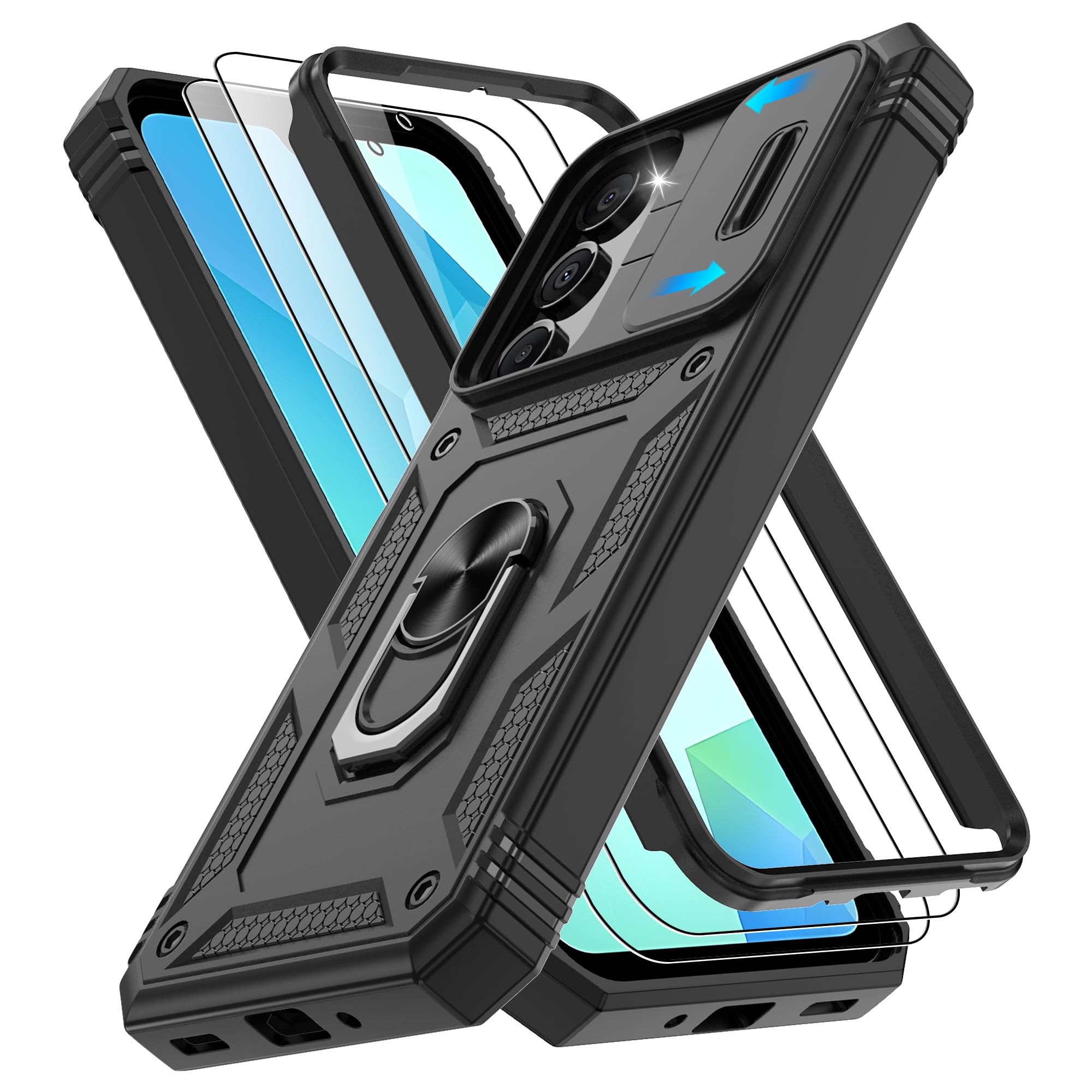 Amazon.com: for Samsung Galaxy A06 Phone Case with 2PCS Screen ...