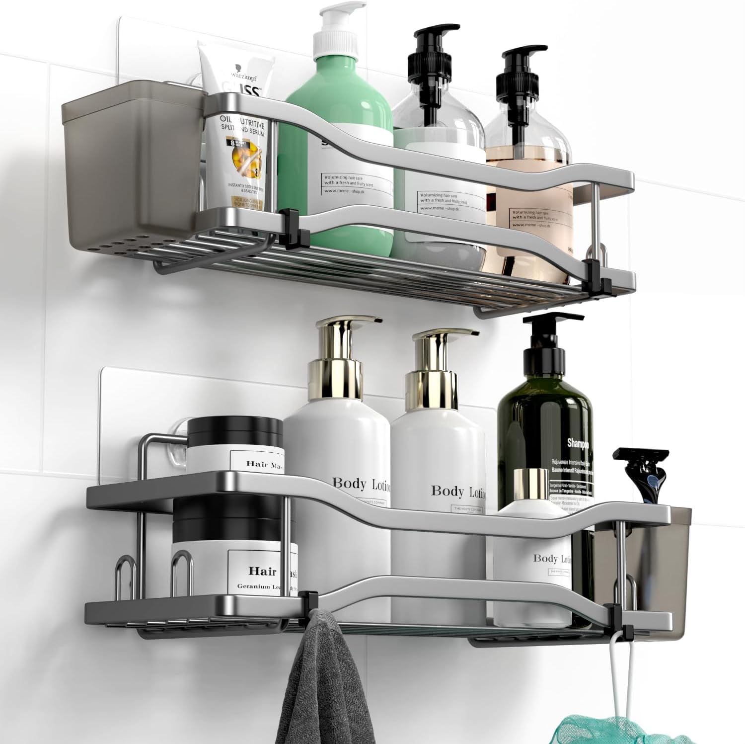 Amazon.com: Shower Caddy Bathroom Organizer Shelf: Adhesive Wall ...