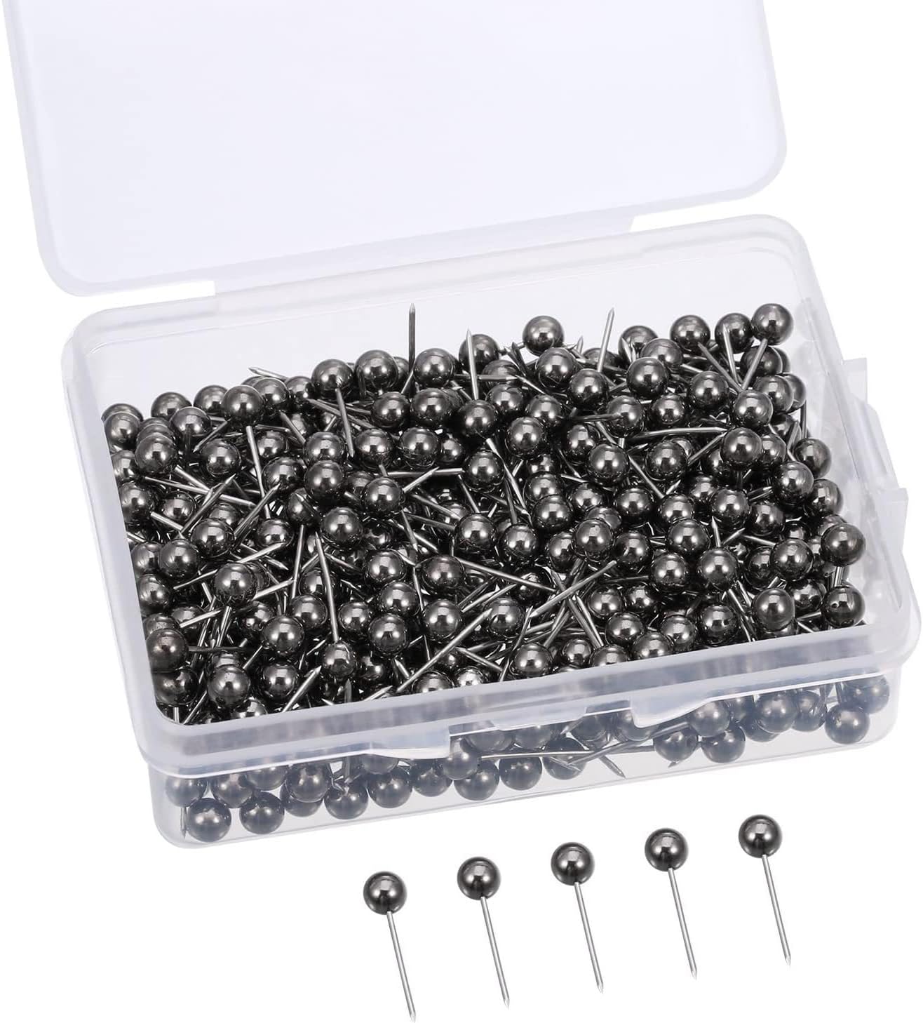Amazon.com: 500 Pack Map Push Pins 1/8 Inch Black Map Tacks Small Round ...