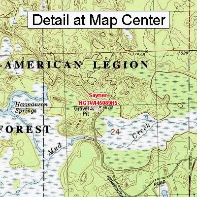 Amazon.com : USGS Topographic Quadrangle Map - Sayner, Wisconsin ...