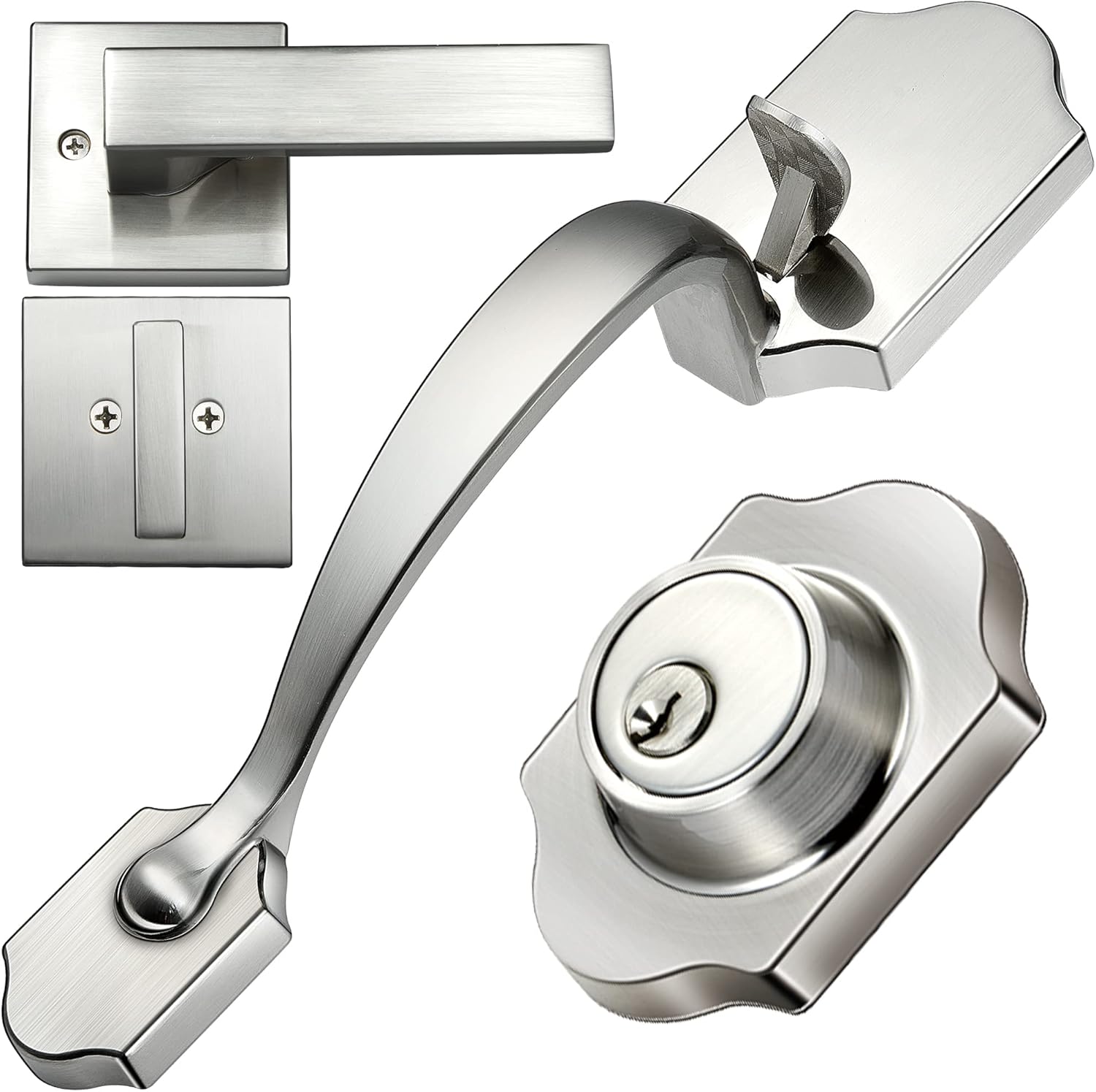 Voltstorm Front Door Lock Set - Exterior Door Handle Shabbos Lock ...