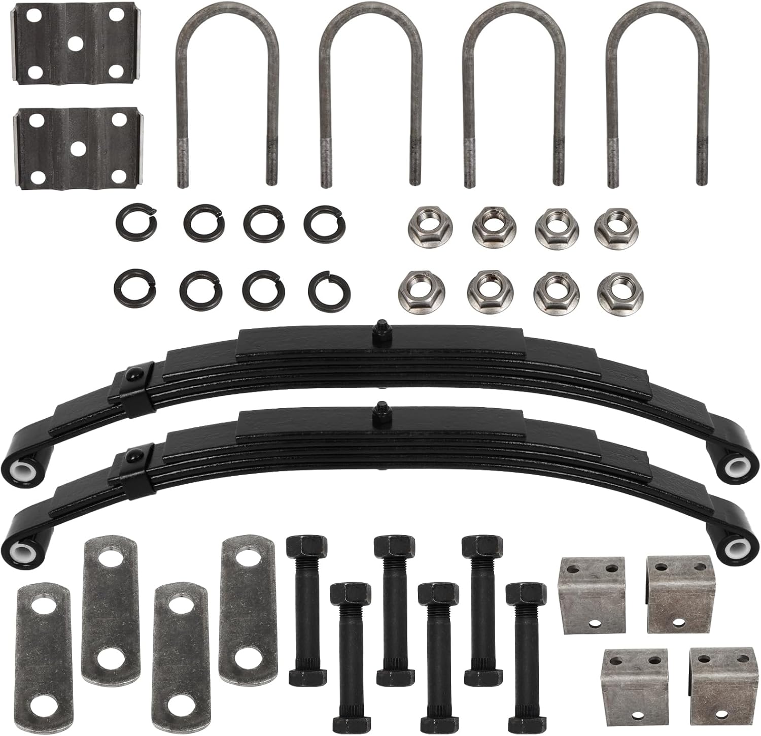 2PCS 5 Leaf Double Eye Heavy Duty Trailer Leaf Spring Axle Suspension ...