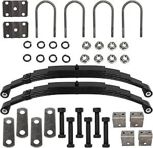 2PCS 5 Leaf Double Eye Heavy Duty Trailer Leaf Spring Axle Suspension ...