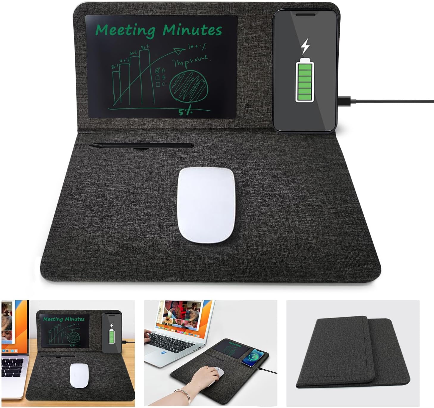 Amazon.com: MAKUANG Qi Wireless Charging Mouse Pad with 8" LCD Writing ...