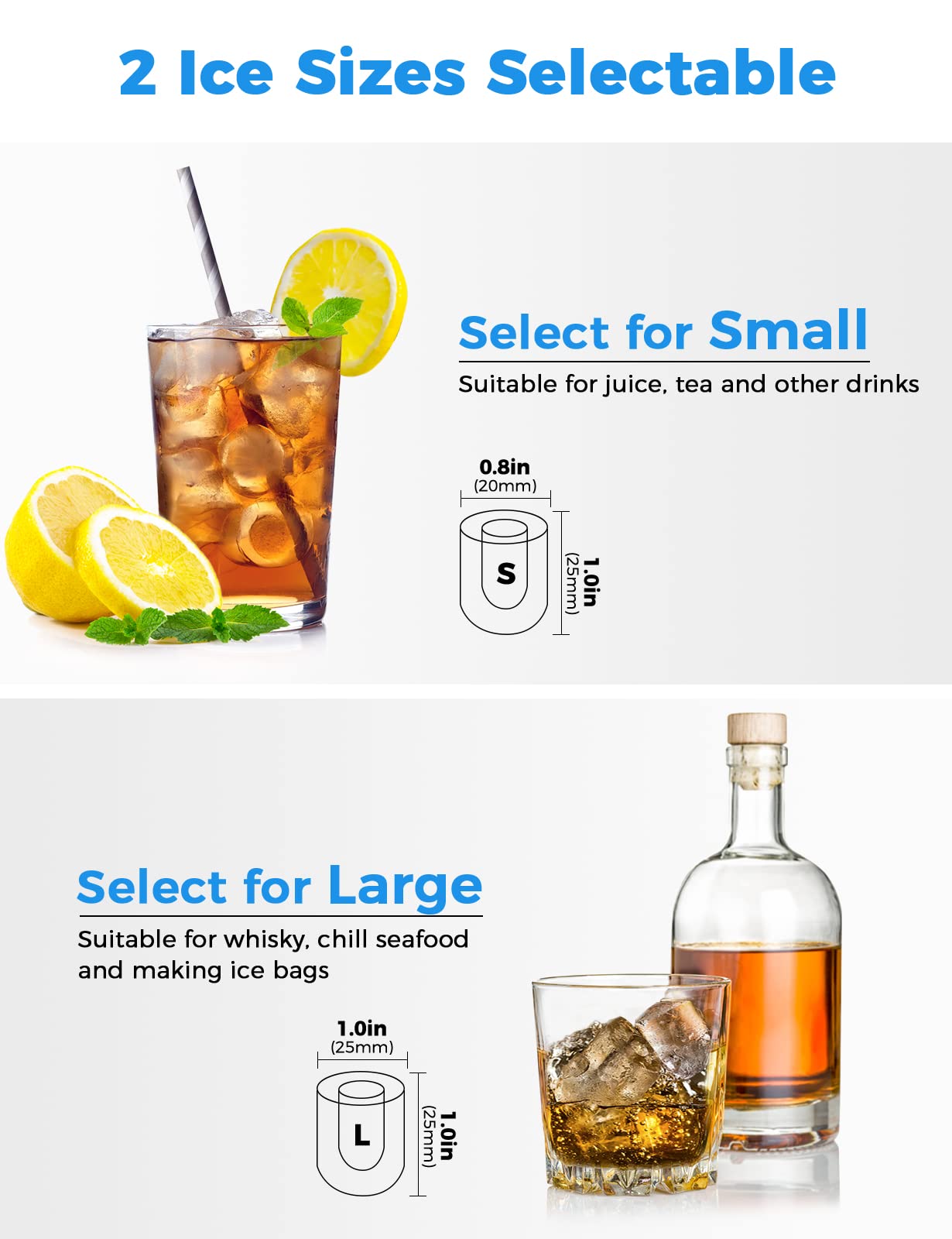 Freezimer Ice Makers Countertop, 27 Lbs/24 Hours, Portable Ice Maker ...