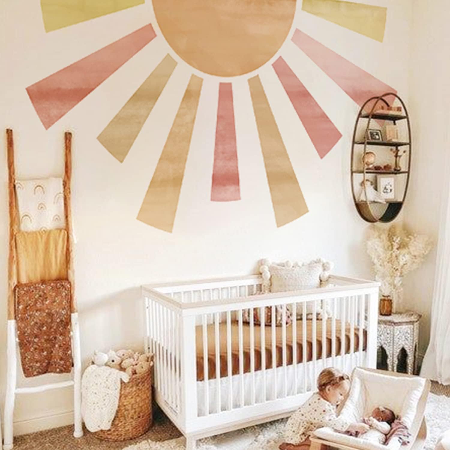Amazon.com: pulunto Half Sun Wall Sticker, Large Sun Wall Decals for ...