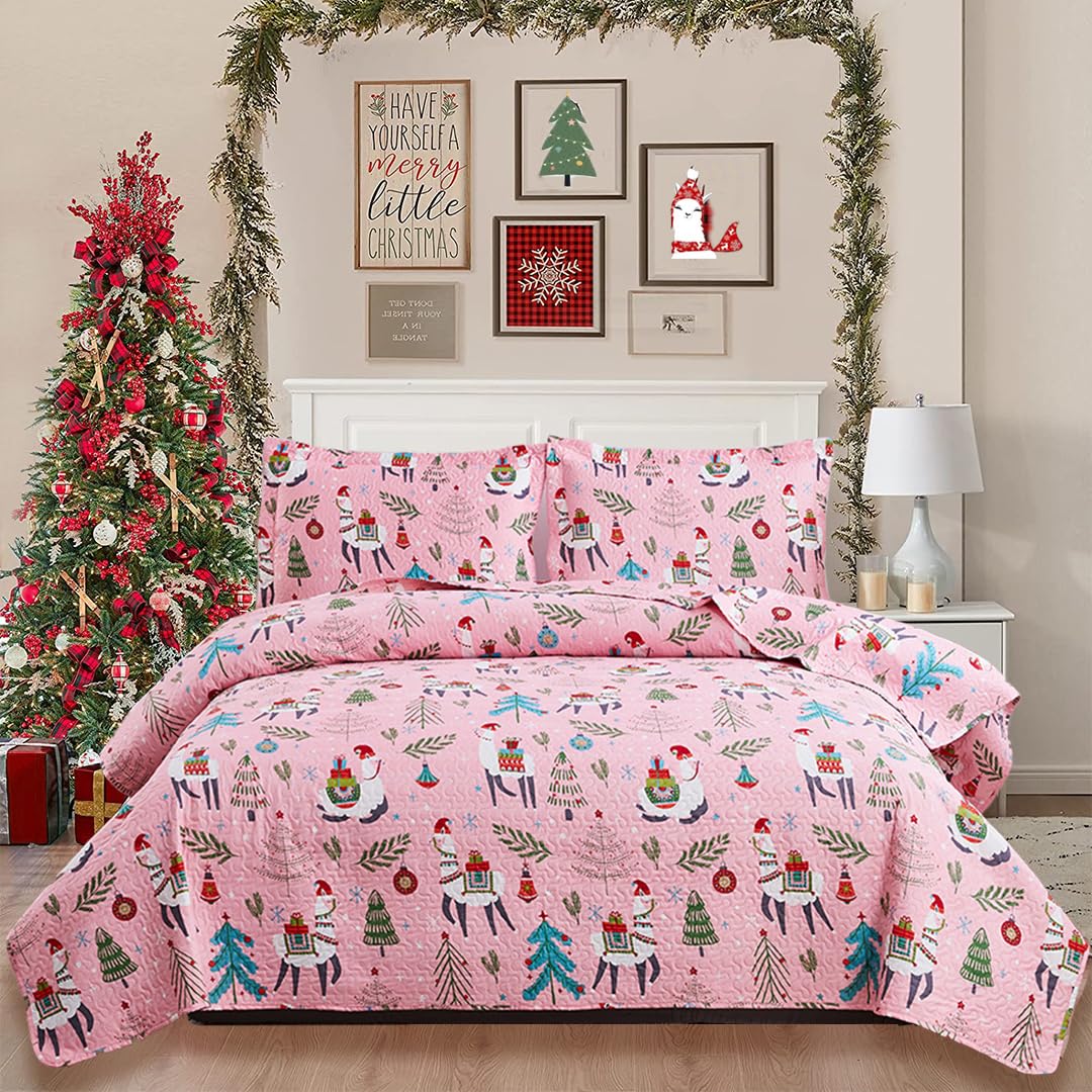 Amazon.com: Christmas Bedspread Coverlets Full/Queen Size Girls Quilt ...