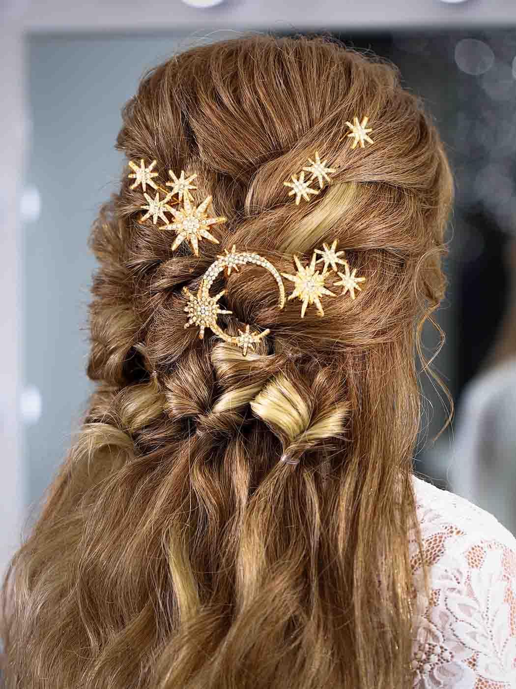 Amazon.com : Casdre Star Hair Pins Rhinestone Bridal Hair Pieces ...