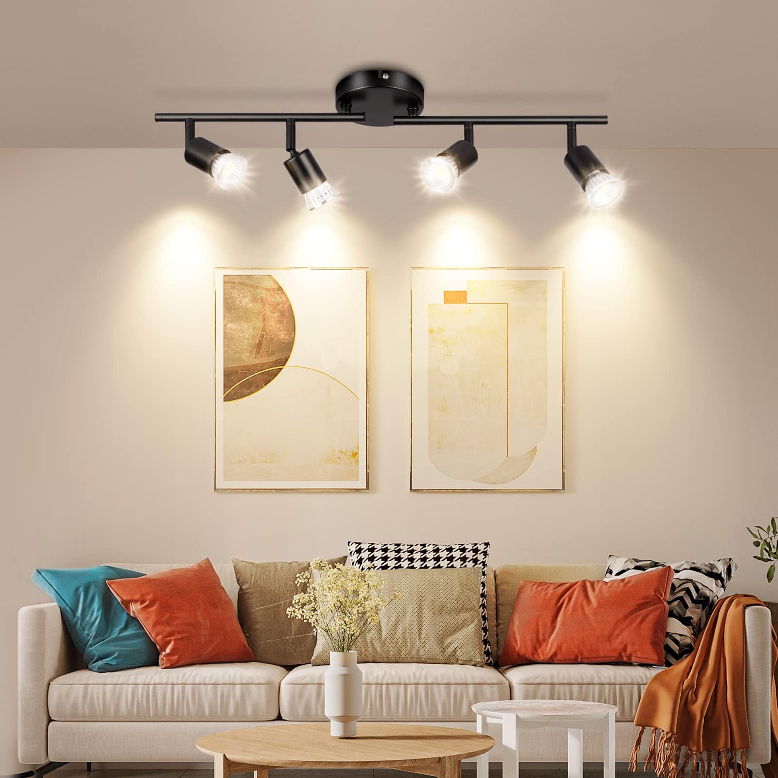 JSXing Kit de iluminación de riel, iluminación puntual de techo de 4 ...