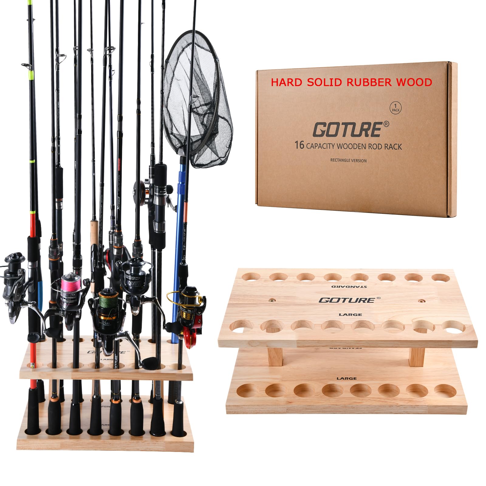 Amazon.com : Goture 16 Slots Vertical Fishing Rod Holder Hard Solid ...