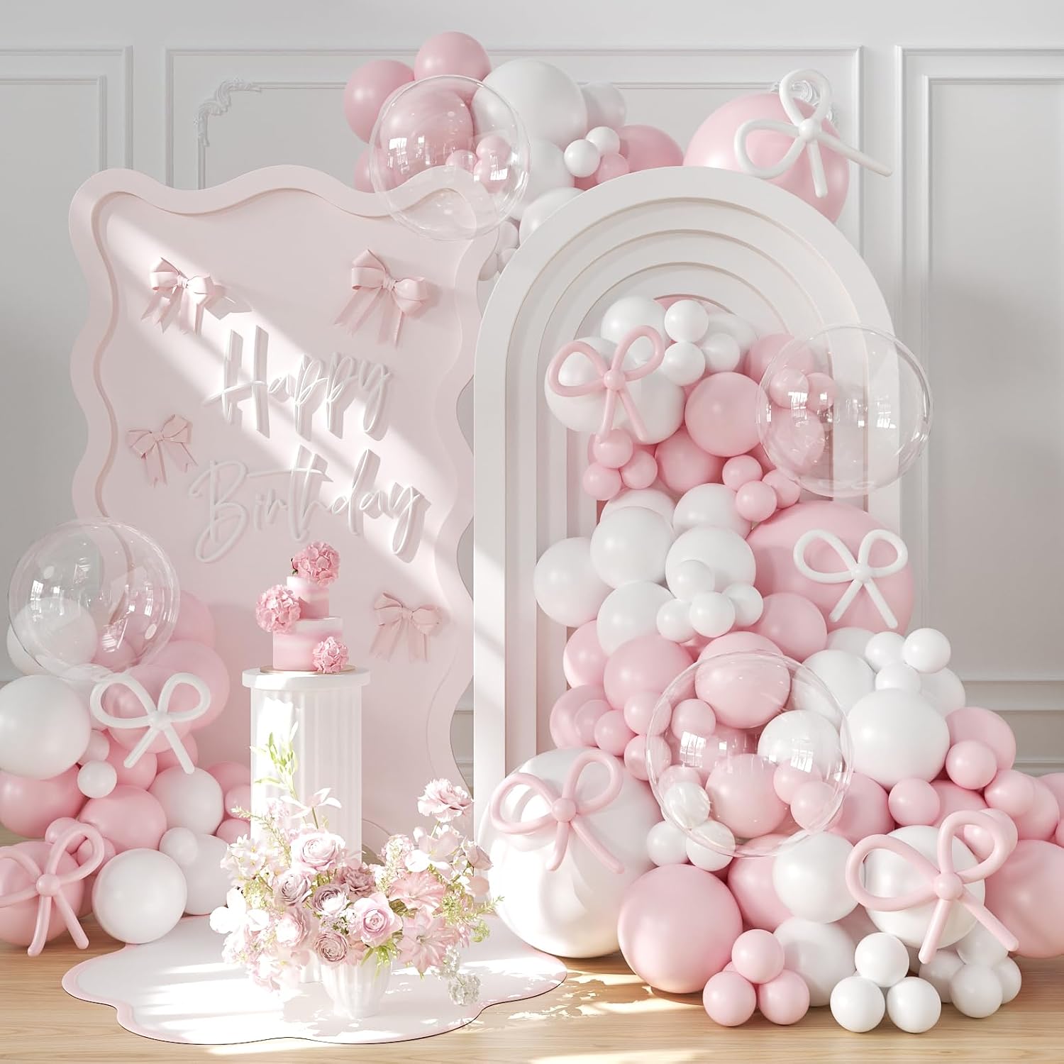 Amazon.com: Kit de arco de globos rosados, 145 piezas de decoración de ...