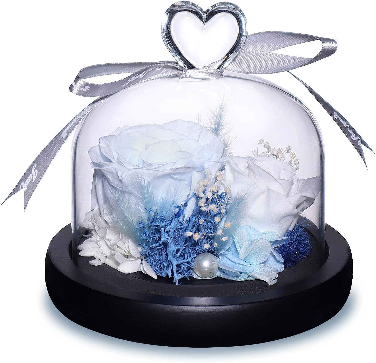 Amazon.com: YIZHI Preserved Real Rose in Beautiful Creative Heart ...