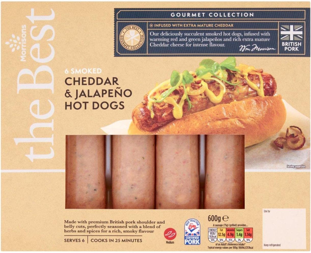 Morrisons The Best Gourmet Collection 6 Smoked Cheddar & Jalapeño Hot ...