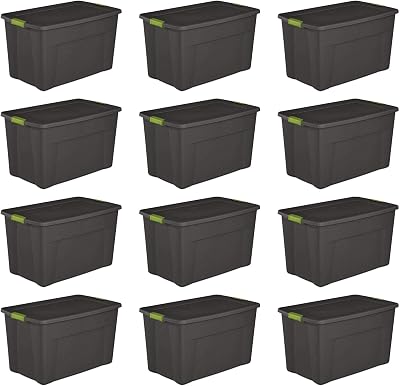 Amazon.com - HDX 27 gal. Strong Box Plastic Storage Tote in Black and ...