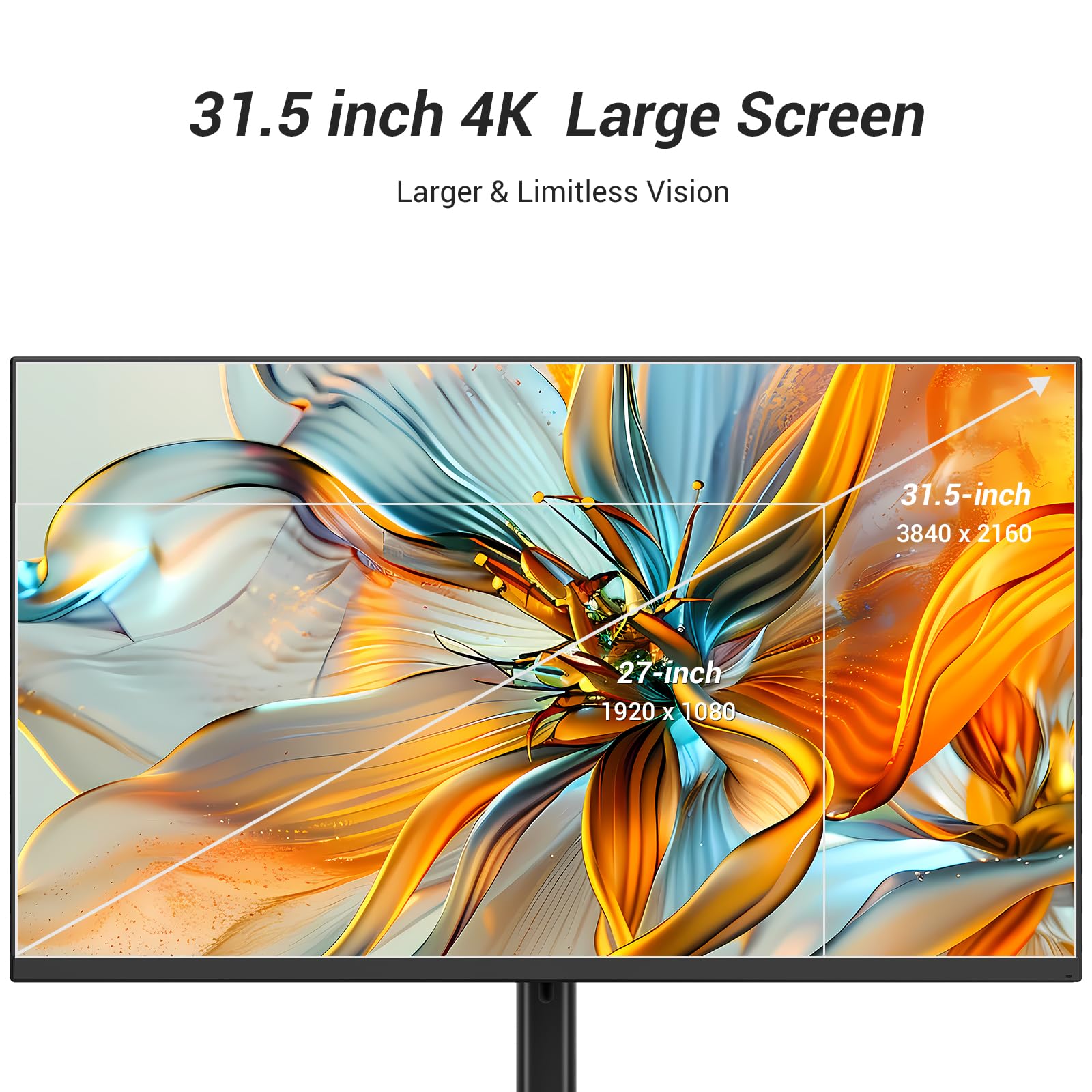 Snapklik.com : 31.5 Inch 4k Monitor, 3840x2160p UHD Computer Monitor ...