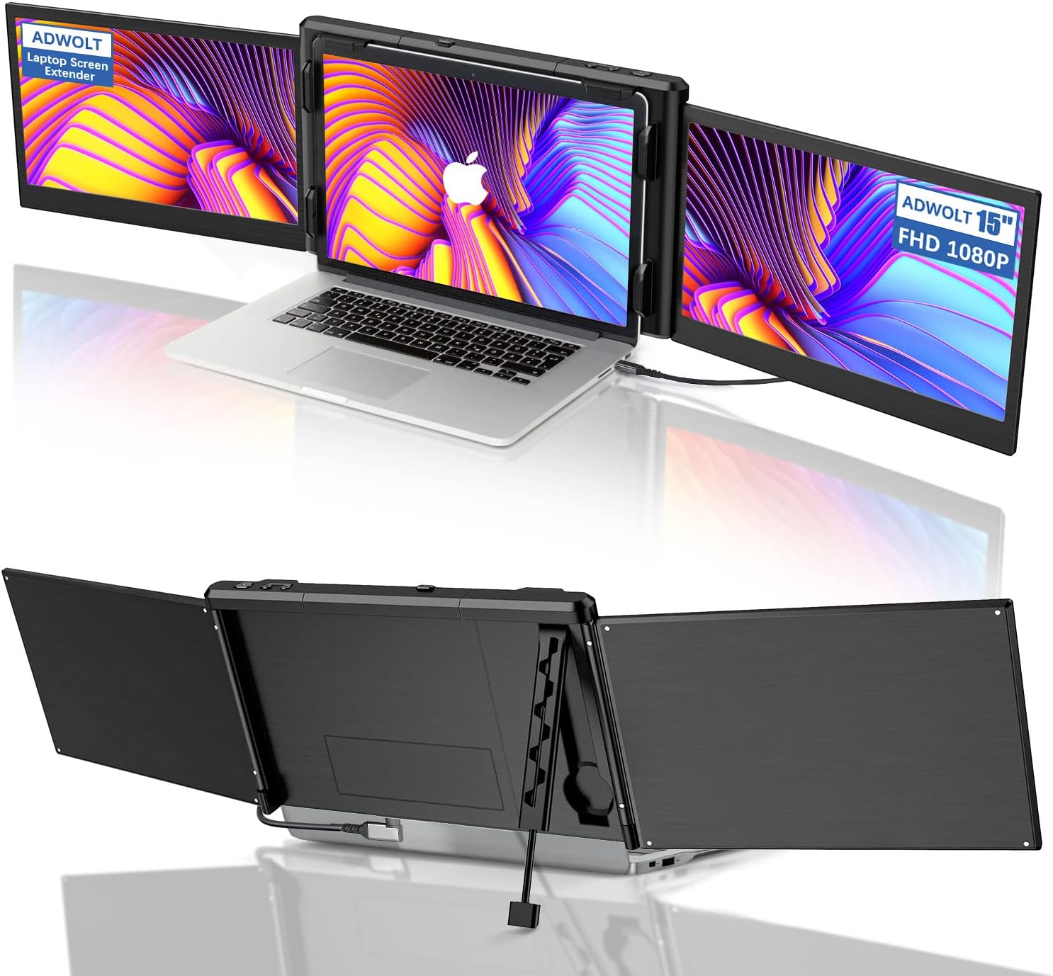 ADWOLT Monitor triplo portátil para extensor de tela de laptop, tela ...