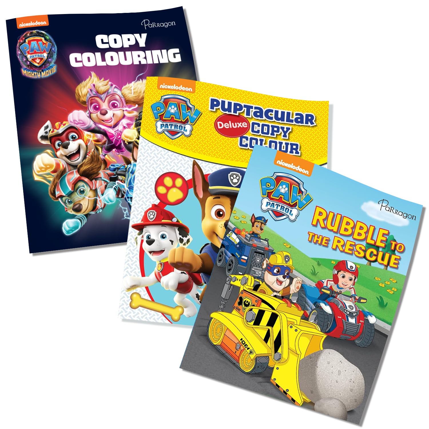 Buy Paw Patrol Pack of 3 Books of Colouring and Story | Mighty Movie ...