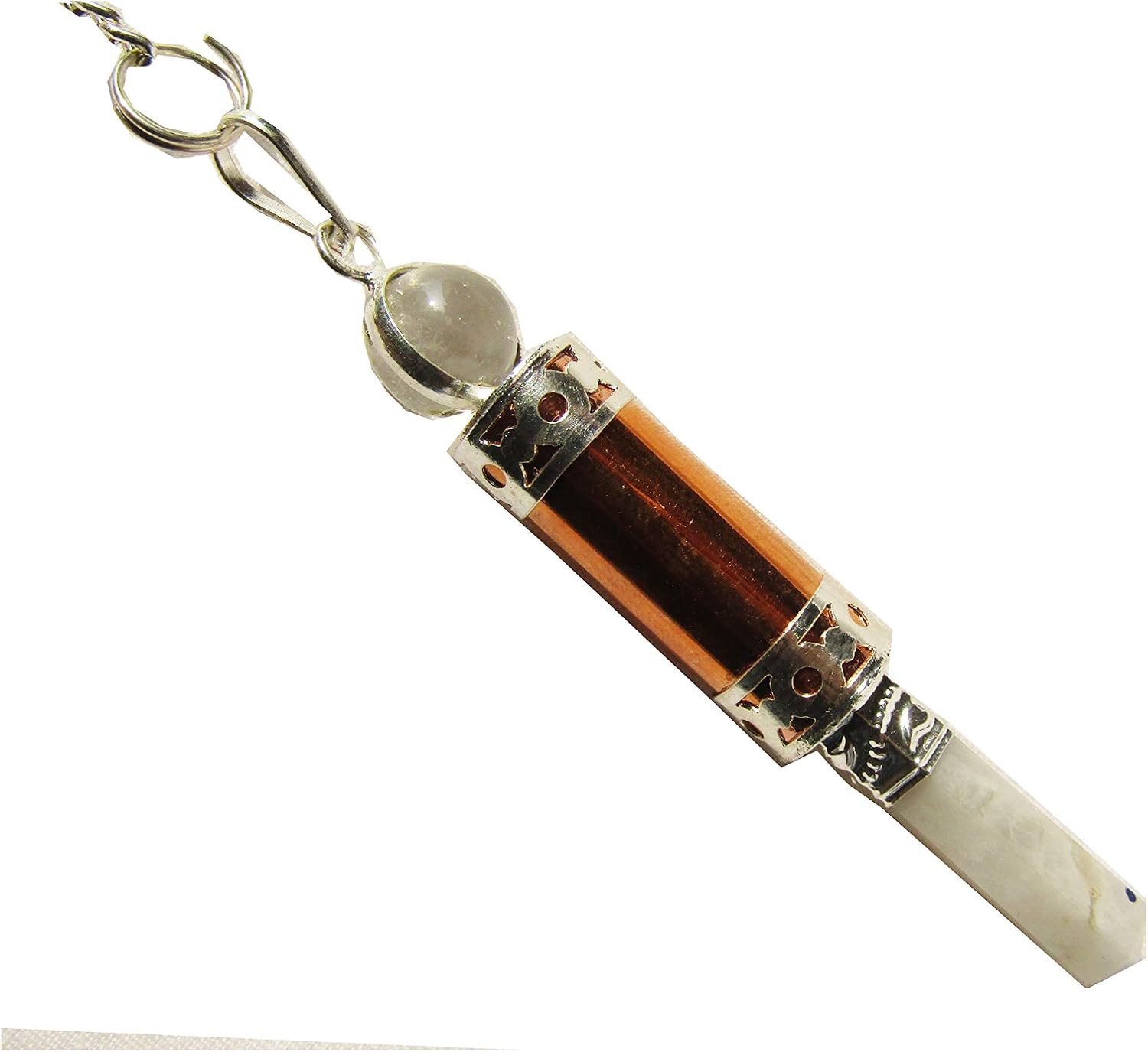 Amazon.com: mysticalindia Copper Metal Healing Pendulum, With Moon ...
