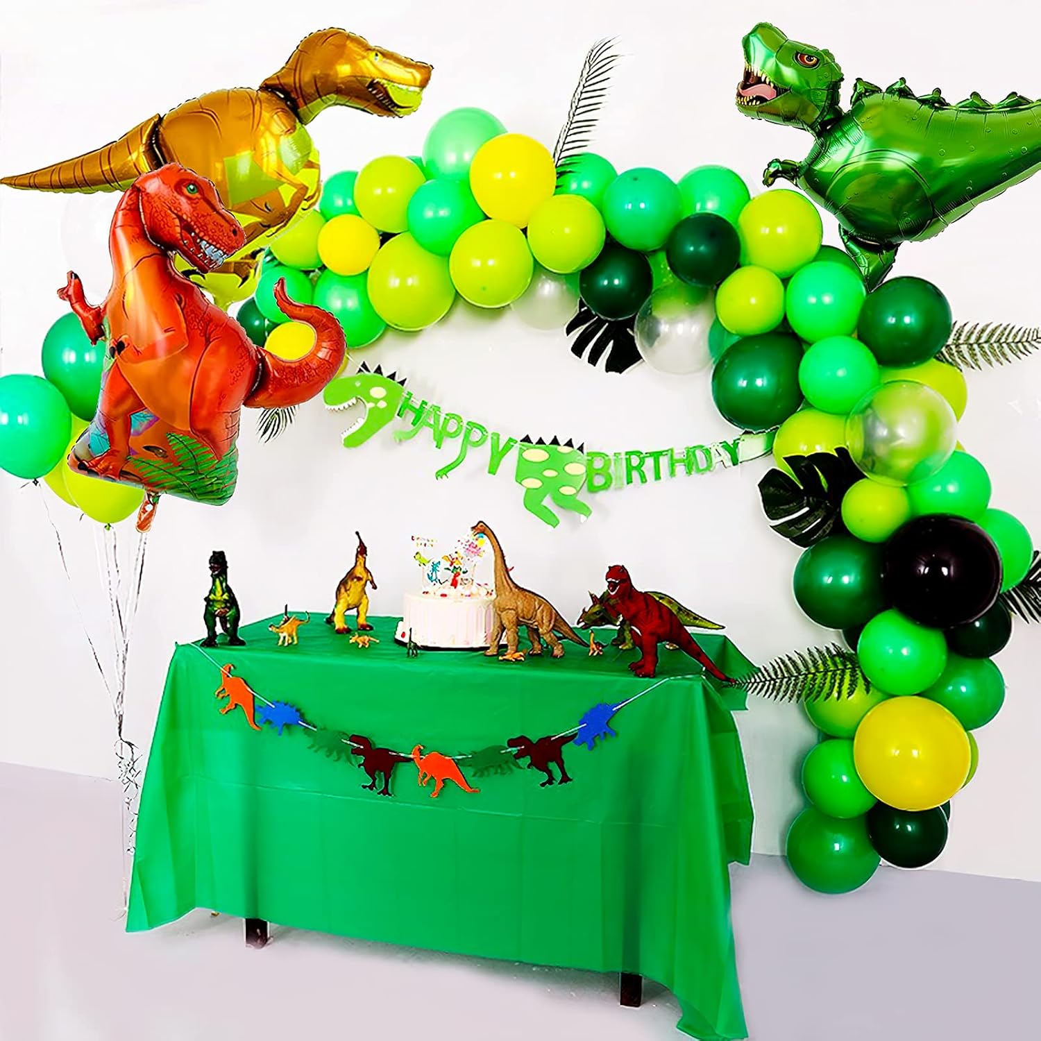 AMBA Dinosaur Balloons, 3 pcs Jumbo Dinosaur Foil Balloons and Dinosaur ...