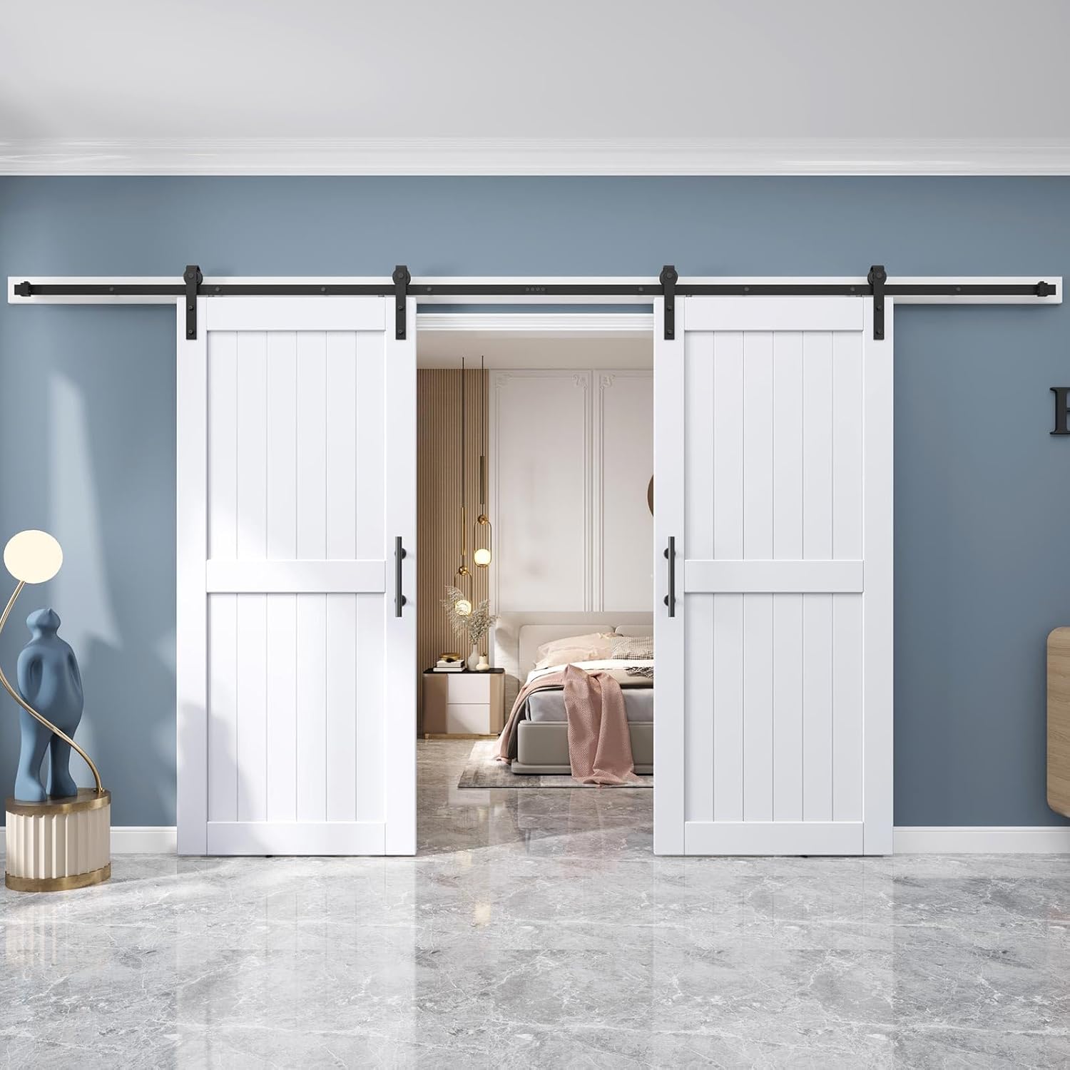Amazon.com: EaseLife 76in x 84in (Double 38in x 84in Door) Barn Door ...