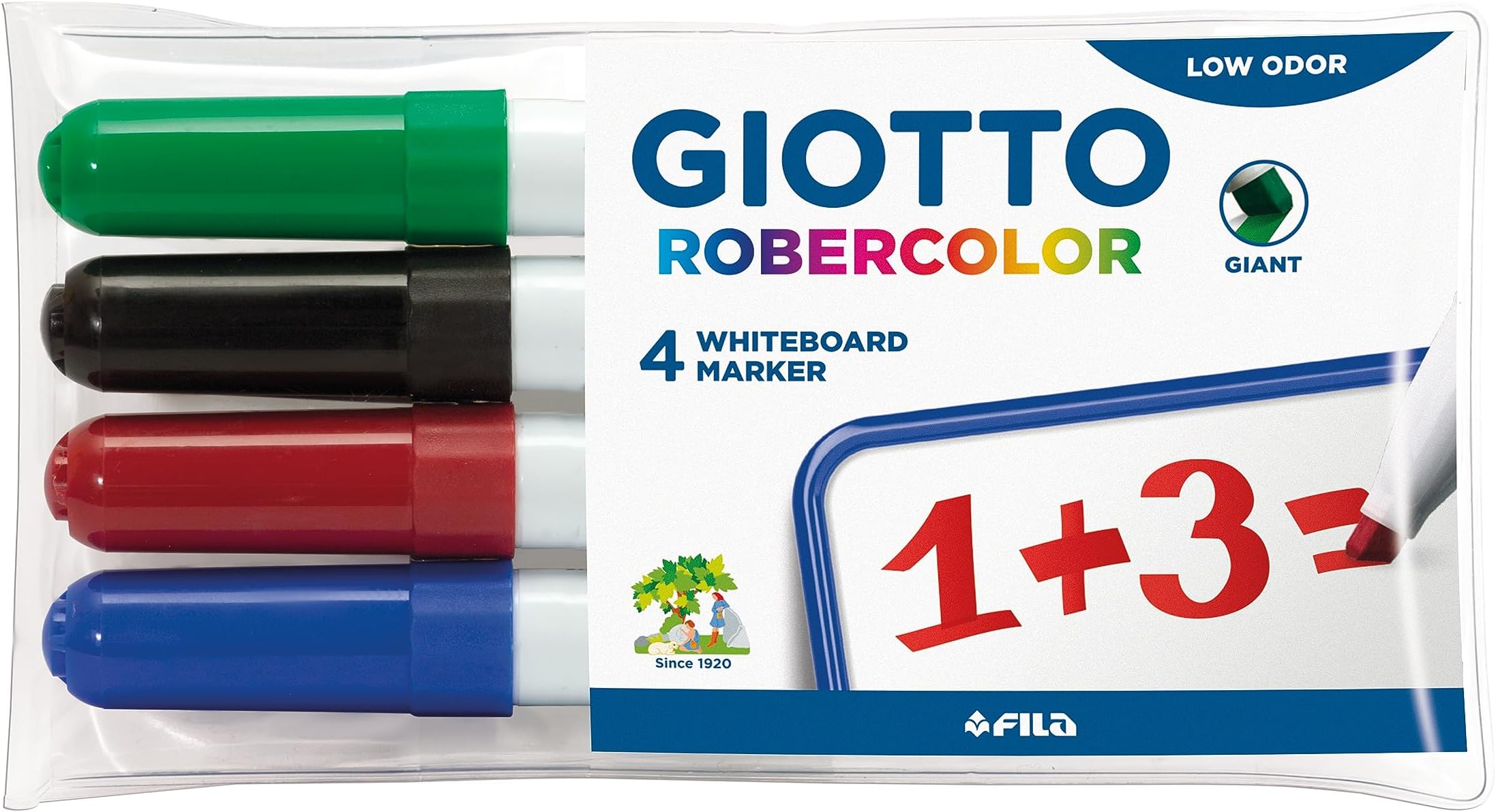 GIOTTO Robercolor - Pochette 4 feutres tableau blanc assortis - pointe ...