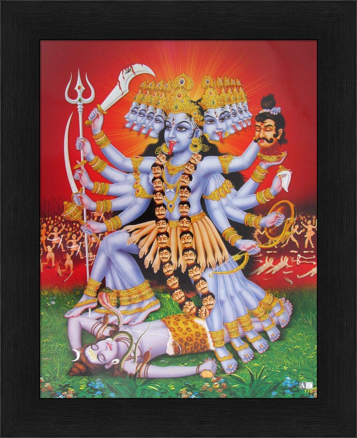Avercart Goddess Mahakali Poster 8.5x11 inch Framed (With frame size ...