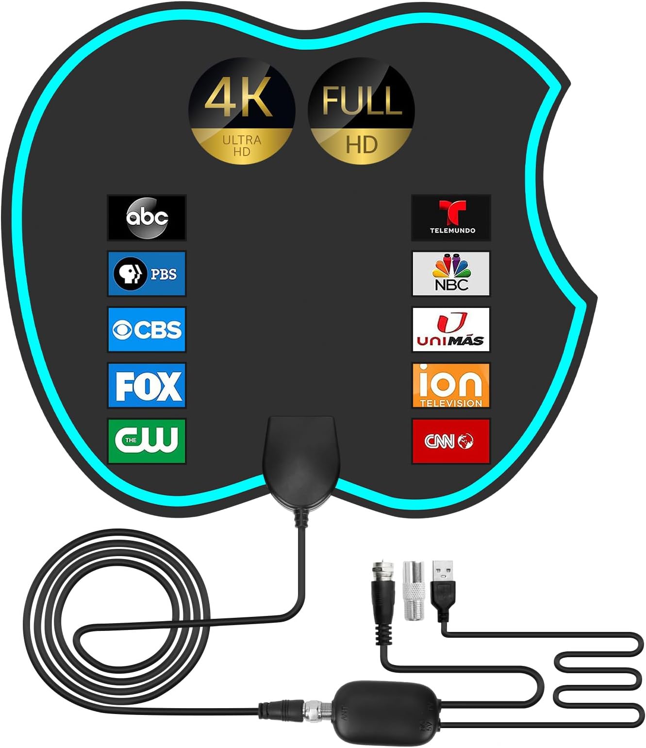 Amazon.com: 2024 Upgraded Indoor TV Antenna with 600+ Miles Coverage ...