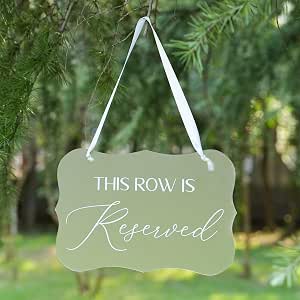 Amazon.com: This Row Is Reserved Sign for Wedding Set (2-Pack) Frosted ...