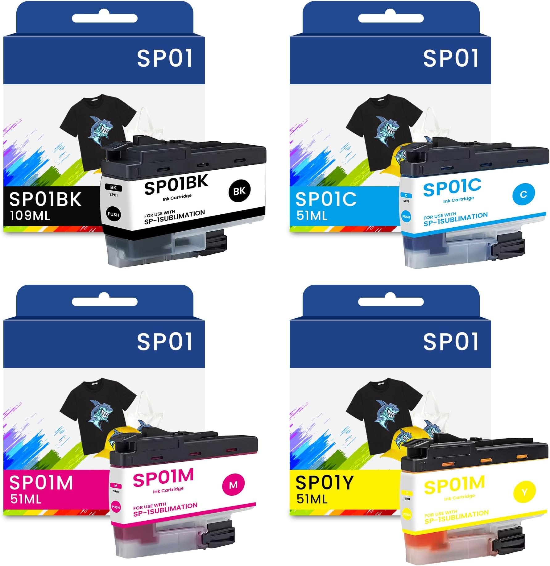 Amazon.com: SP1 SP-1 SP01 Sublimation Ink Cartridge SP01BKS SP01CS SP01MS SP01YS Ink Cartridge ...