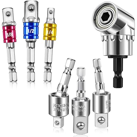 Amazon.com: 7 Pcs Impact Sockets Adapter Socket Drill Bit Adapter Set ...