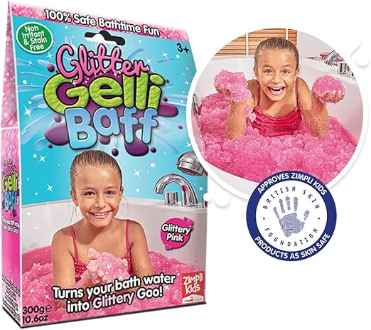 Amazon.com: Zimpli Kids Glitter Gelli Baff Pink, 1 Bath or 6 Play Uses ...