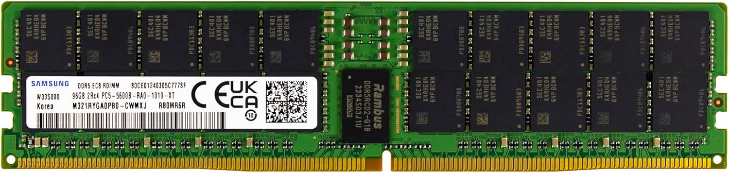 Samsung 96GB DDR5 5600MHz PC5-44800 ECC-RDIMM 2Rx4 (EC8 10x4) Dual Rank ...