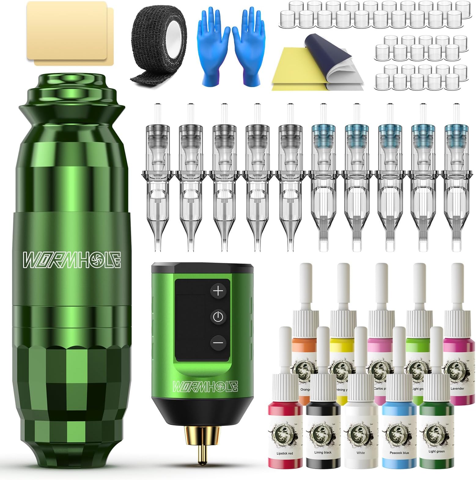 Amazon.com: Tattoo Gun Kit, Wormhole Tattoo Kit Wireless Tattoo Machine ...