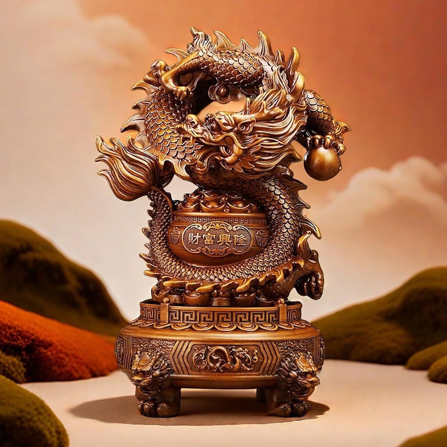 Amazon.com: FUNSXBUG X-Large 18 INCH Chinese Feng Shui Dragon Statue ...