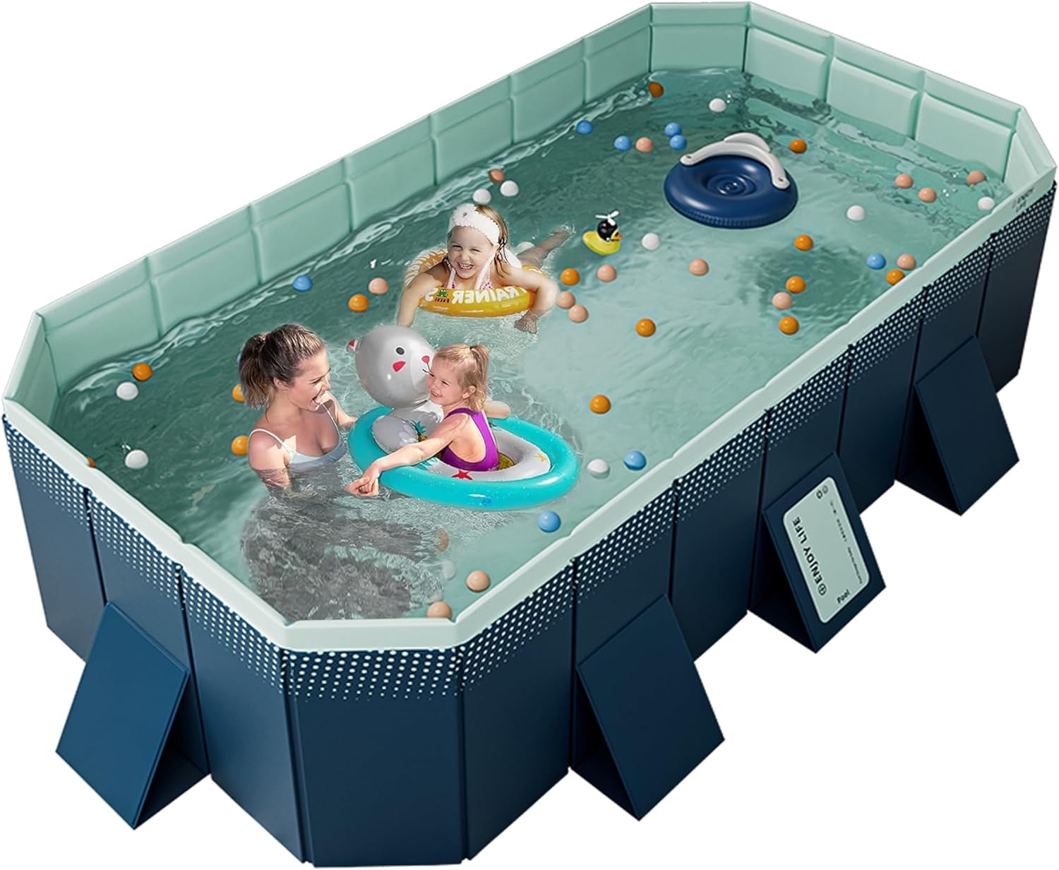 Amazon.com: AUSIIBTO Foldable Swimming Pool - Non-Inflatable Hard ...